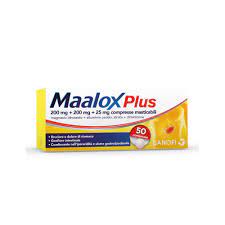 MAALOX PLUS 200 MG + 200 MG + 25 MG COMPRESSE MASTICABILI 50 COMPRESSE ...
